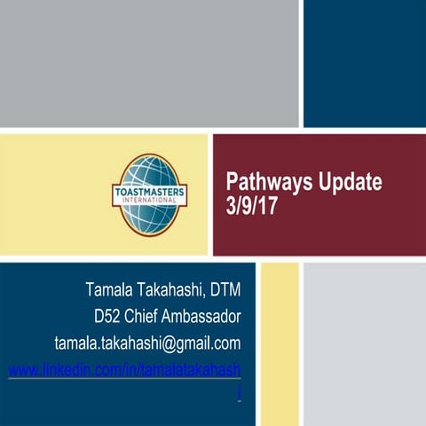 Toastmasters Pathways Learning Experience Update | PPTX