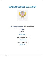 Physical Education project class 12 | DOCX