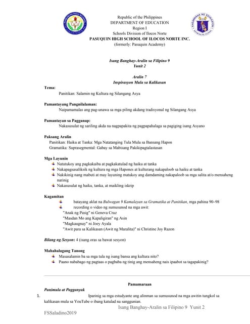 Filipino 9 Curriculum Guide rev.2016