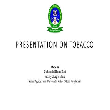 Harvesting and curing method of tobacco | PPTX