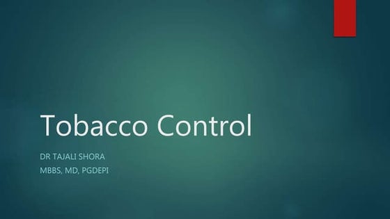 NATIONAL TOBACCO CONTROL PROGRAMME [Autosaved].pptx | Illegal Drugs ...