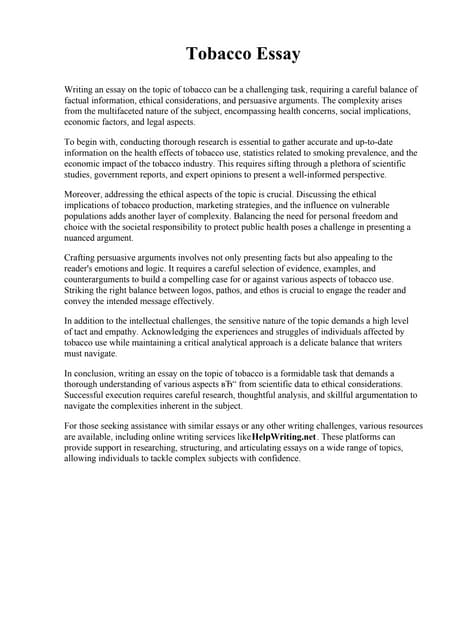 Cause And Effect Essay About Smoking | PDF | Smoking Cessation | Wellness