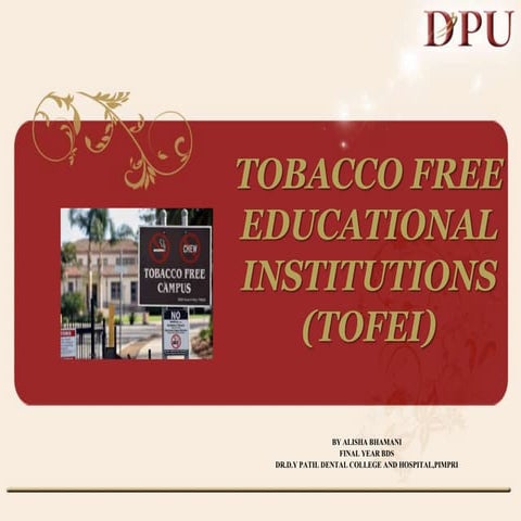 Tobacco free educational institutions | PPTX
