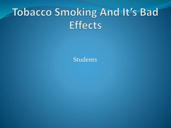 Tobacco Powerpoint | PPTX