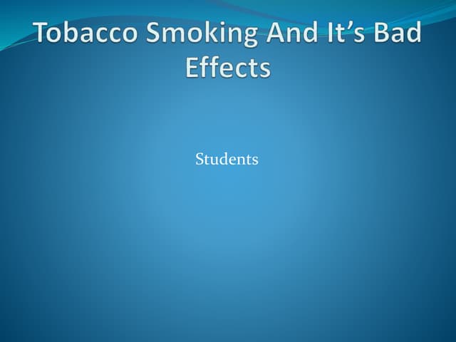 Smoking Presentation | PPTX