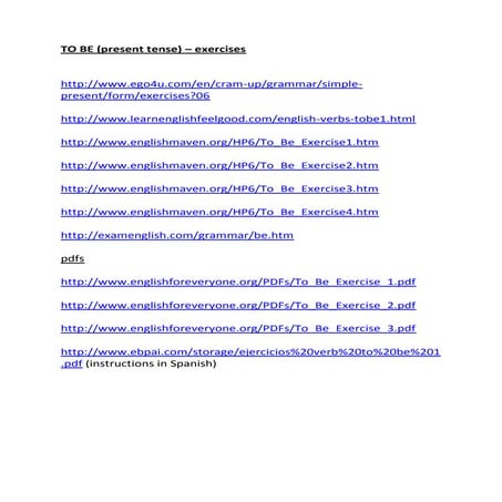 GRAMMAR A1/A2: VERB 'BE' PRACTICE | DOCX