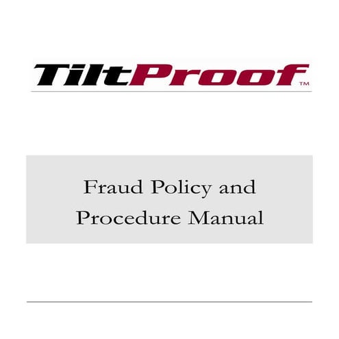 Toc fraud policy and procedure manual | DOC