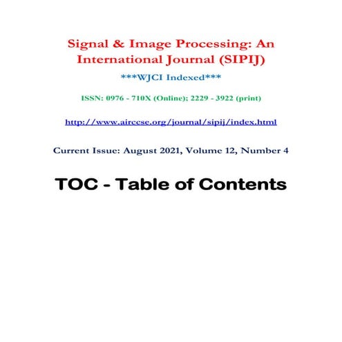 Table of Contents - August 2021, Volume 12, Number 4 | PDF