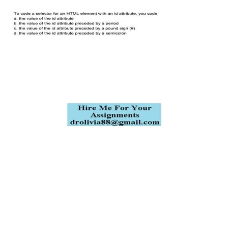 To Code A Selector For An Html Element With An Id Attributepdf 1604