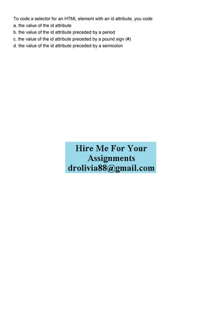 To Code A Selector For An Html Element With An Id Attributepdf 1604