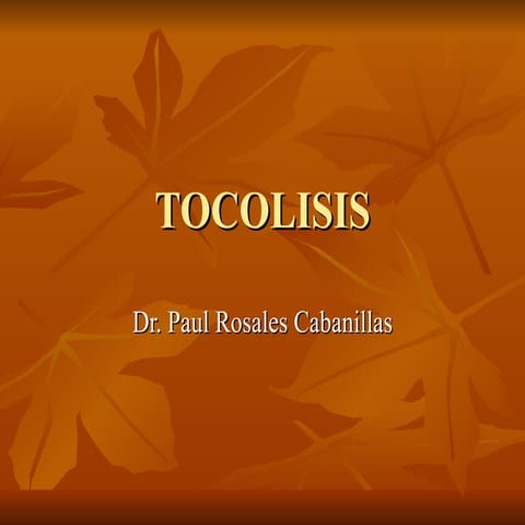 12. parto pretermino - tocolisis | PPTX