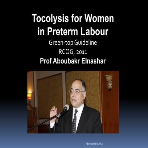 Tocolysis for preterm labour: RCOG Guidelines | PDF