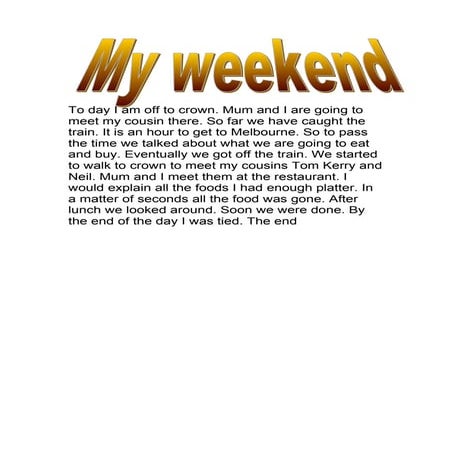 My Weekend | DOC