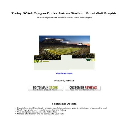 Today ncaa oregon ducks autzen stadium mural wall graphic | PDF