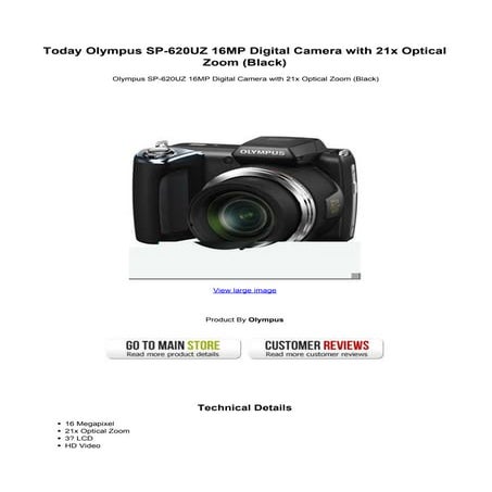 Today olympus sp 620 uz 16mp digital camera with 21x optical zoom black ...