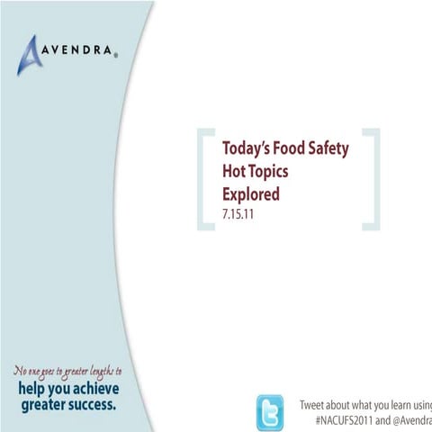 Today's food safety hot topics explored | PPTX