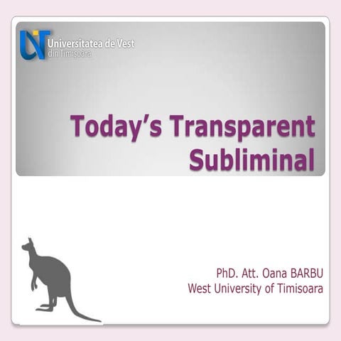 Subliminal perception (assignment) | DOCX