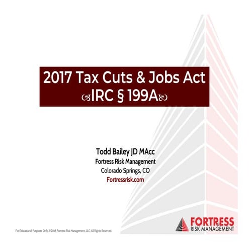 Todd Bailey IRC Section 199A 20% Deduction for Businesses | PPT