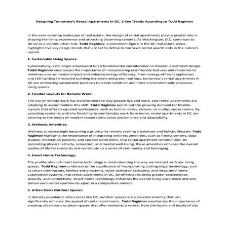 Todd Ragimov DC | Real Estate Developer | PDF | Real Estate Renting and Leasing | Real Estate