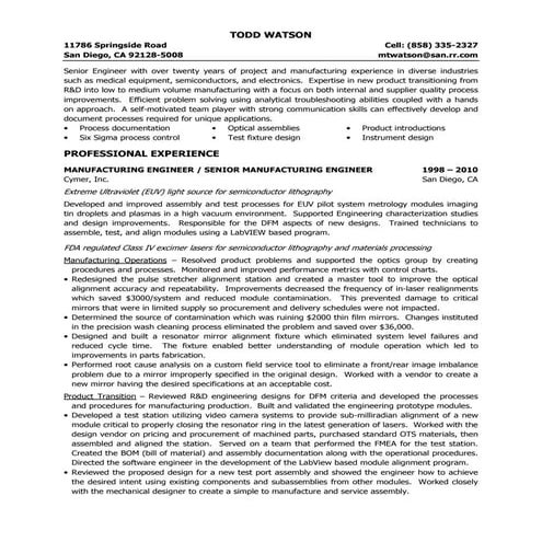 Todd Watson Resume | PDF