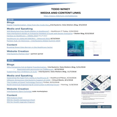InterSystems Health Data Platform Comparison Chart | PDF