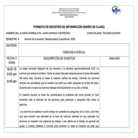 Formato para el diario | DOCX