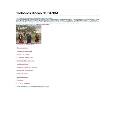 Todos los discos de panda | DOCX