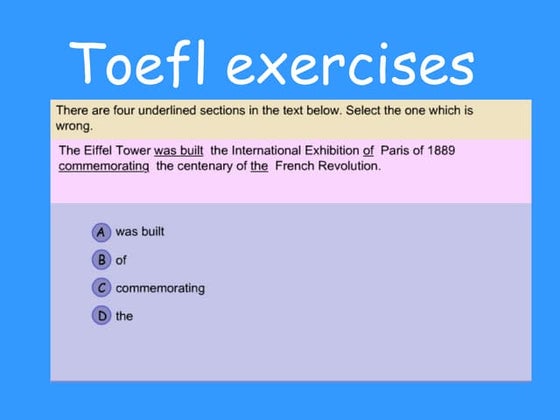 Toefl Exercises 2 | PPT