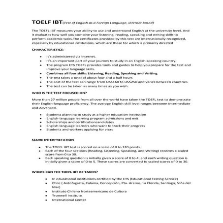 TOEFL IBT | PDF