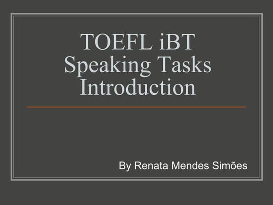 Exam Pattern of the TOEFL Exam | PPT