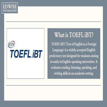 TOEFL iBT: Everything You Need to Know... | PDF