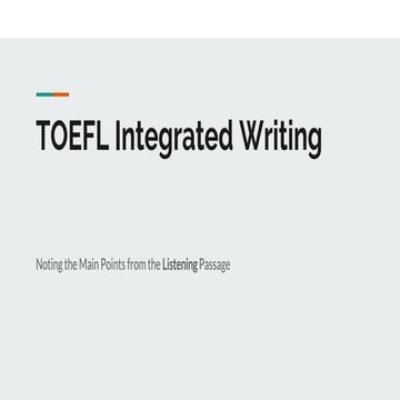 Toefl integrated writing 2 | PPT
