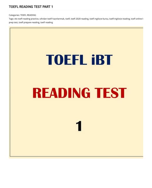 Toefl reading test 8 | PDF
