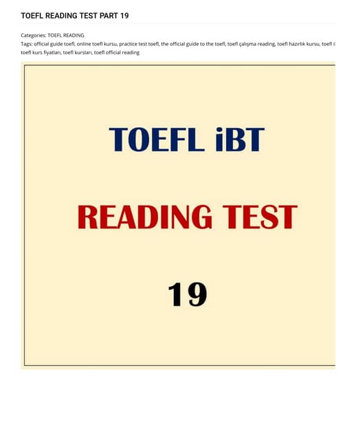 Toefl reading test 28 | PDF
