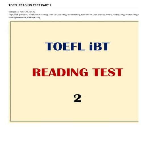 Toefl reading test 2 | PDF