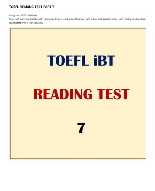 Toefl reading test 47 | PDF
