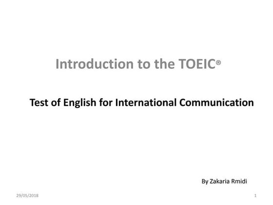 TOEIC Speaking Practice - Basic Picture Description | PPT