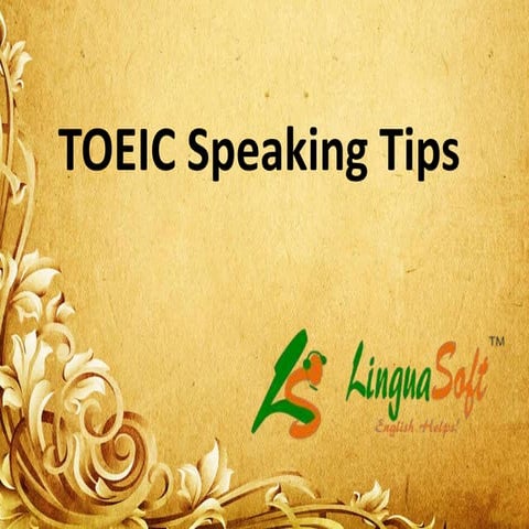 Toeic speaking Tips & Tricks | PPTX