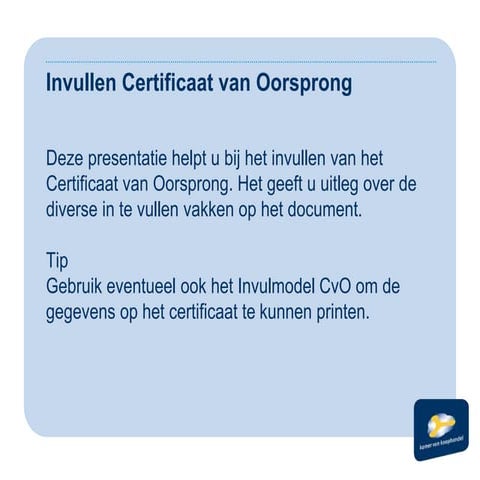 Toelichting invullen CvO | PPT