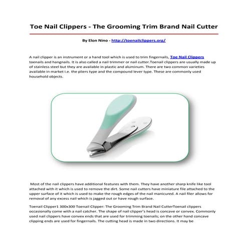Toe nail clippers | PDF