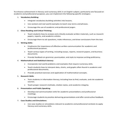 PPT - Elevating Literacy and Numeracy Across Curriculum Strategies and ...