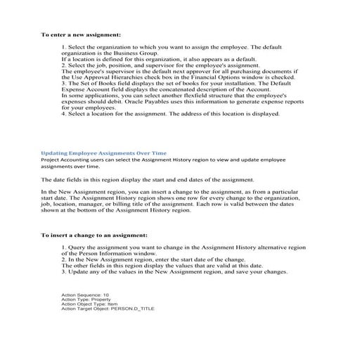 To enter a new assignment | DOC