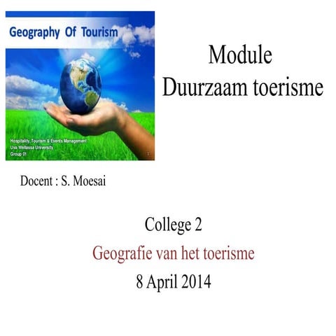 Geografie van het toerisme | PPTX