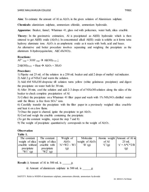 Preparation of tetraaminecopper(ii) sulphate complex | DOCX