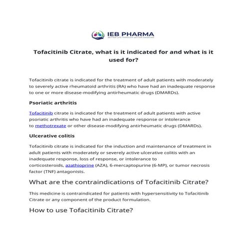 Tofacitinib 5 mg (Tofacent) | ieb pharma | DOCX