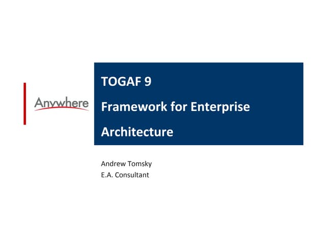 Togaf introduction and core concepts