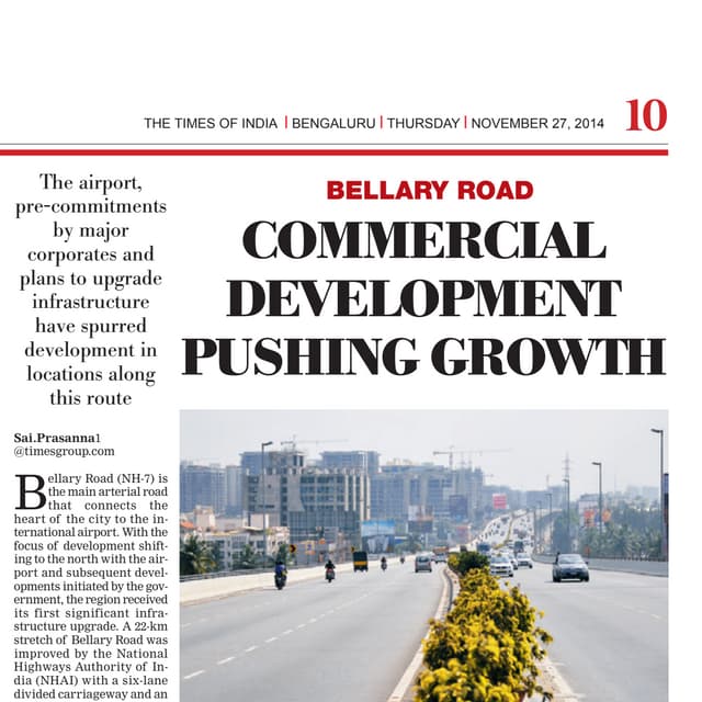Commercial development pushing growth: Bellary Road | PDF | Rail Travel ...