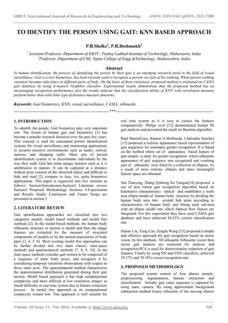 BIOMETRIC AUTHORIZATION SYSTEM USING GAIT BIOMETRY | PDF