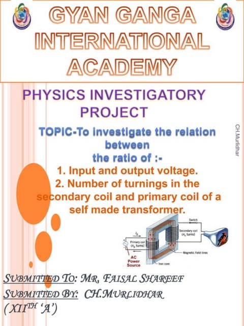 To Investigate The Relation Between The Ratio Of I Output And Input