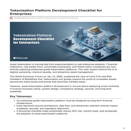 Tokenization Platform Development Checklist for Enterprises.pdf